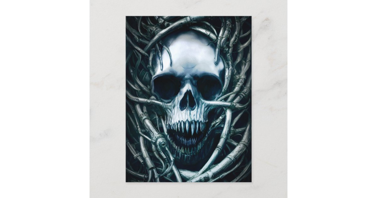 Gothic Skull Art: Creepy Death Metal Sigil Postcard | Zazzle