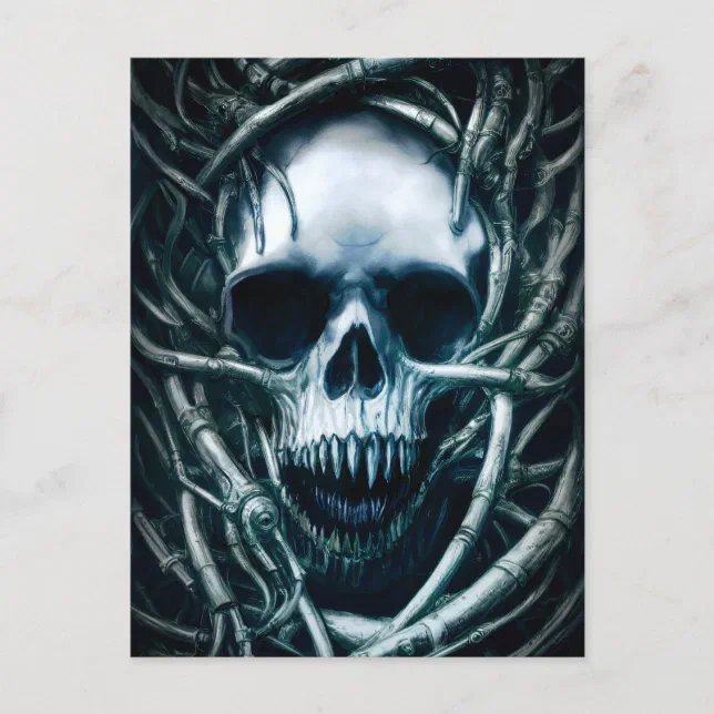Gothic Skull Art: Creepy Death Metal Sigil Postcard | Zazzle