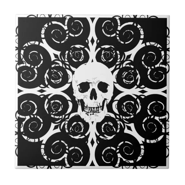 Gothic Skull Ceramic Tile | Zazzle