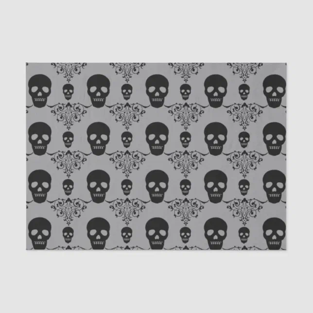 Gothic Skull Damask Tissue Paper | Zazzle