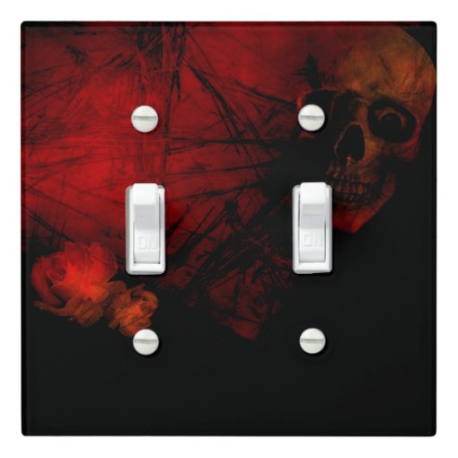 Gothic Skull Double Toggle Light Switch Cover | Zazzle