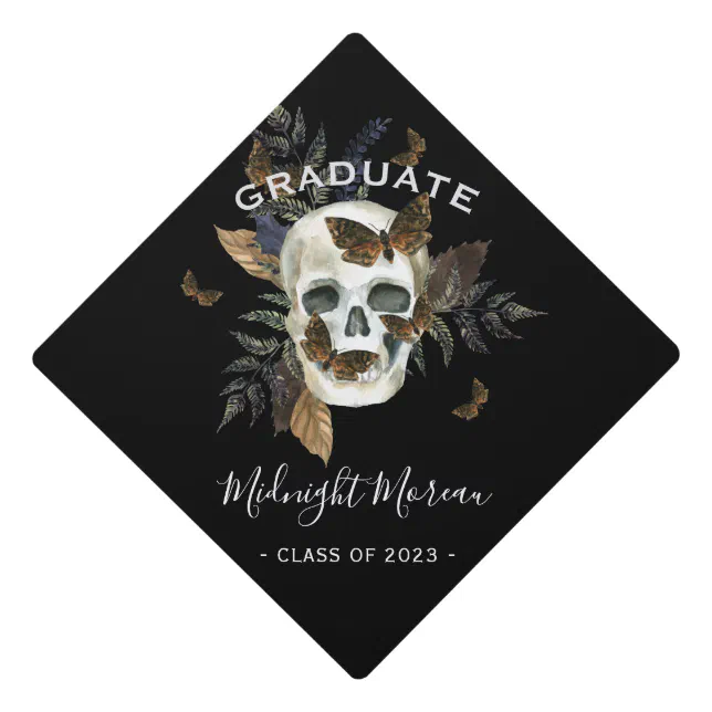 Gothic Skull Graduation Graduation Cap Topper | Zazzle