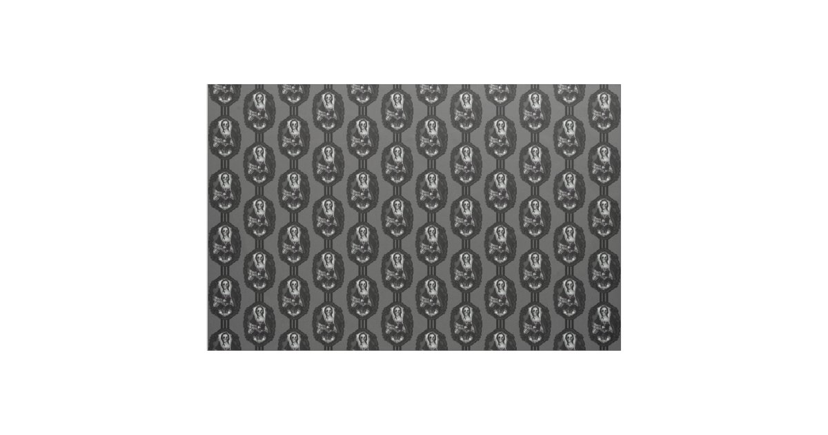 Gothic Skull Lady Fabric | Zazzle