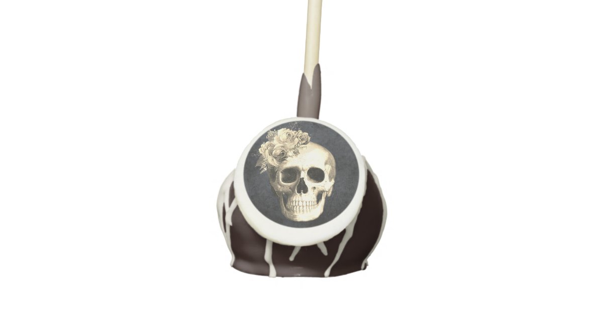 Gothic Skull Roses Halloween Cake Pops | Zazzle