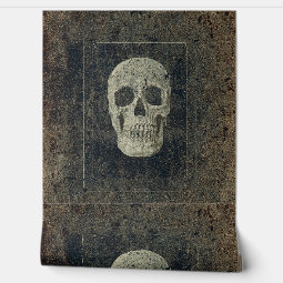 Gothic Skull Vintage Sepia Black Grunge Texture Wallpaper | Zazzle