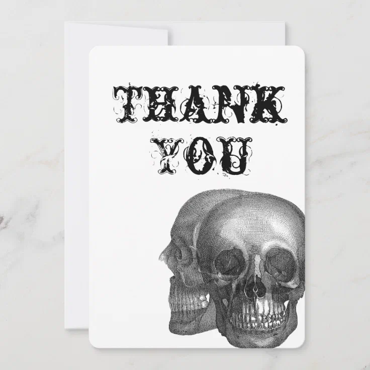 Gothic Skulls Thank You card | Zazzle