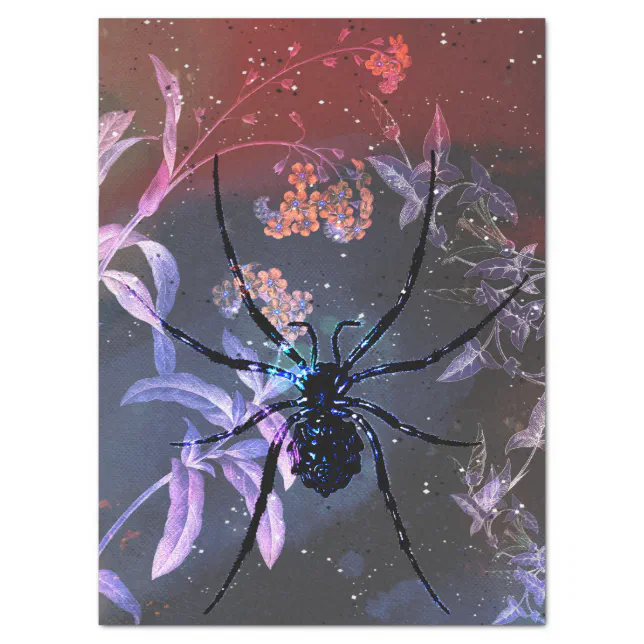 Gothic Spider Floral Decoupage Tissue Paper | Zazzle