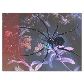 Gothic Spider Floral Decoupage Tissue Paper | Zazzle