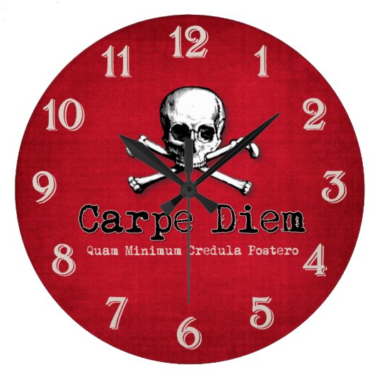 Gothic Style Carpe Diem Wall Clock | Zazzle.com