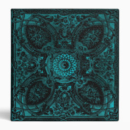 Gothic Teal Green Black Leather Book of Shadows 3 Ring Binder | Zazzle