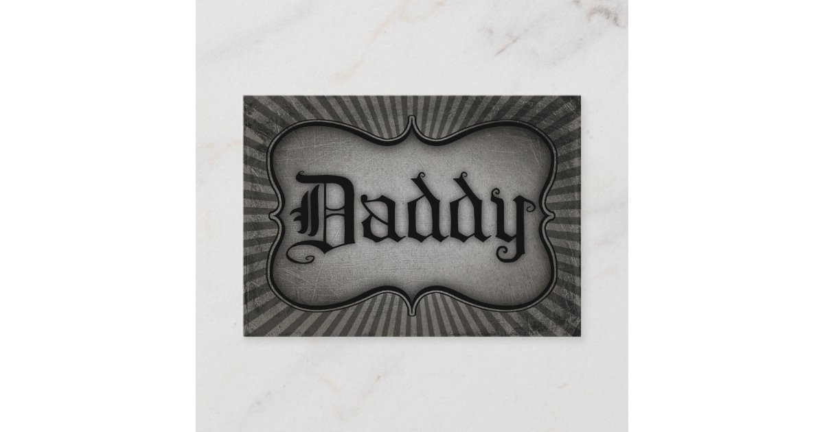 Gothic Text Daddy Calling Card | Zazzle