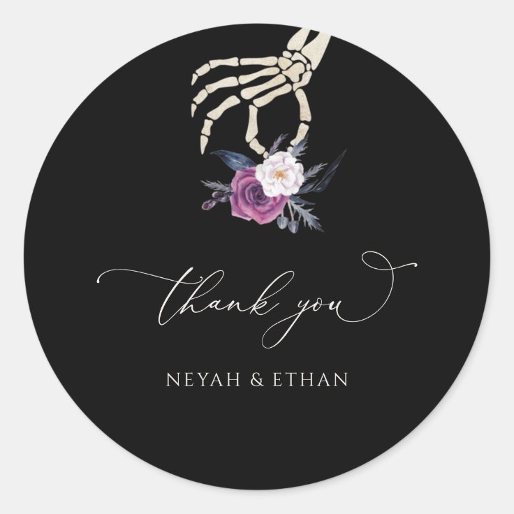 Gothic Thank You Dark Wedding Halloween Label N100 | Zazzle