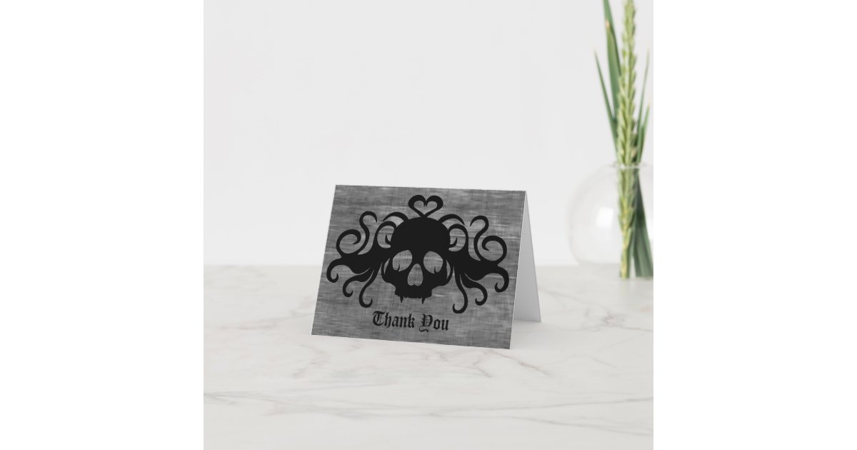 Gothic Thank You skull | Zazzle