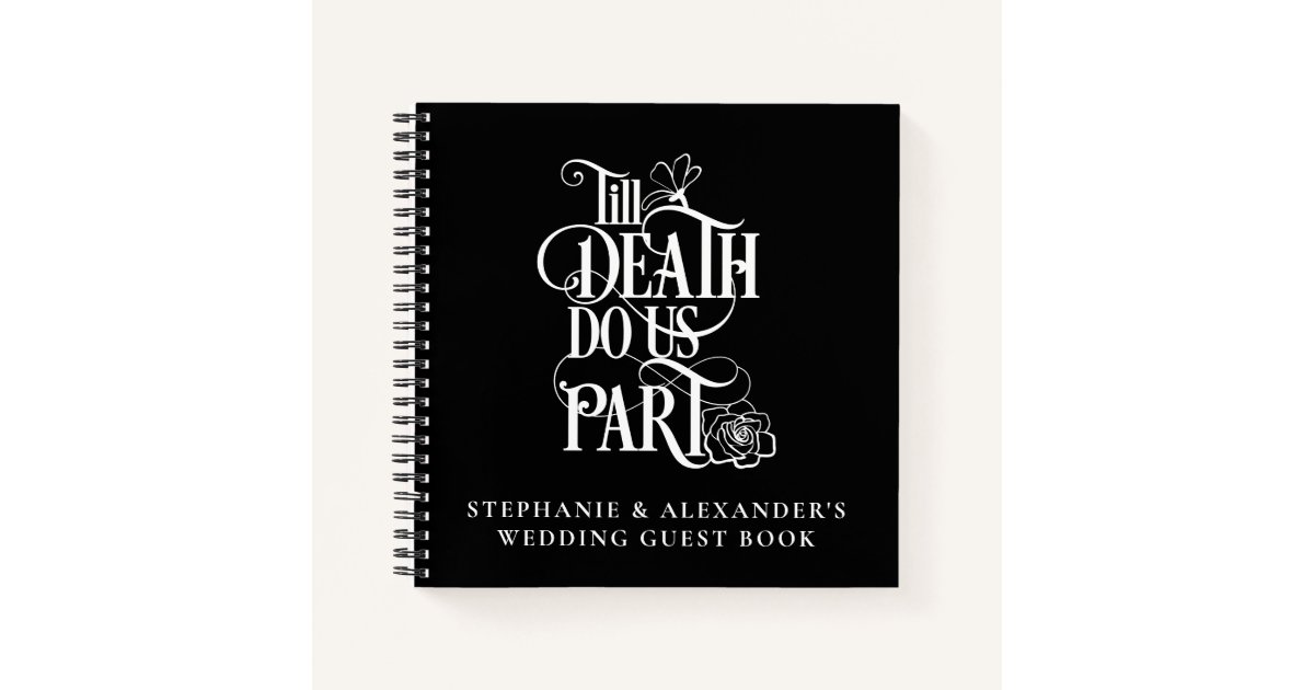 Gothic Till Death Do Us Part Wedding Guest Book | Zazzle