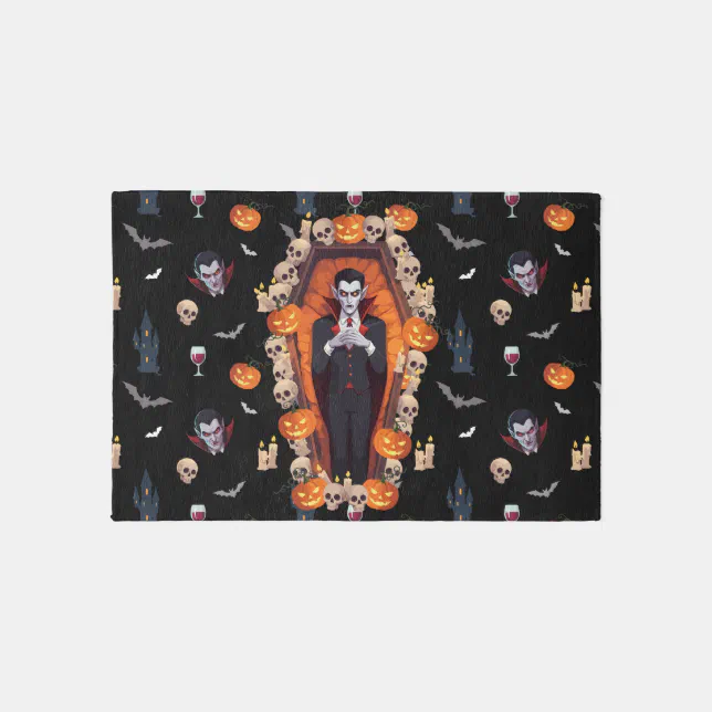 驪 Gothic Vampire Black Doormat Outdoor Rug | Zazzle