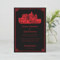 Gothic Vampire Castle Border Black Red Wedding Invitation | Zazzle