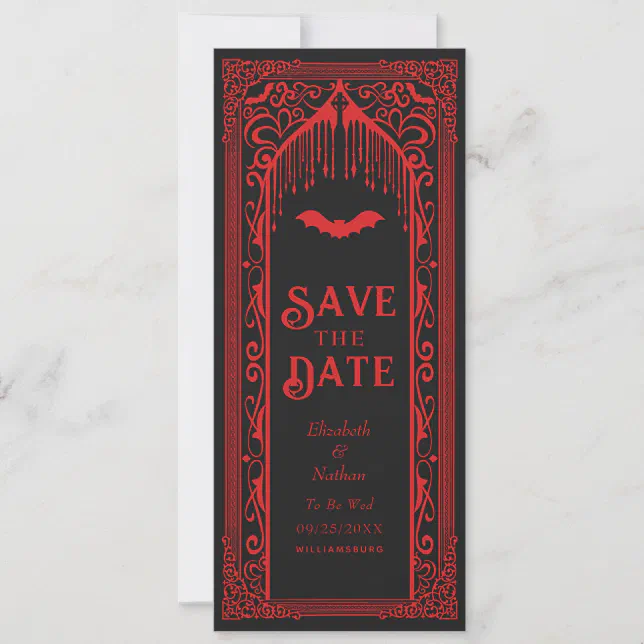 Gothic Vampire Cathedral Save the Date Invitation | Zazzle