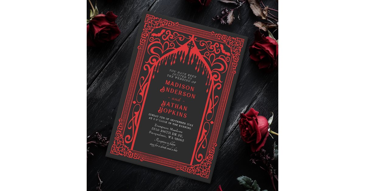 Gothic Vampire Cathedral Wedding Invitation | Zazzle