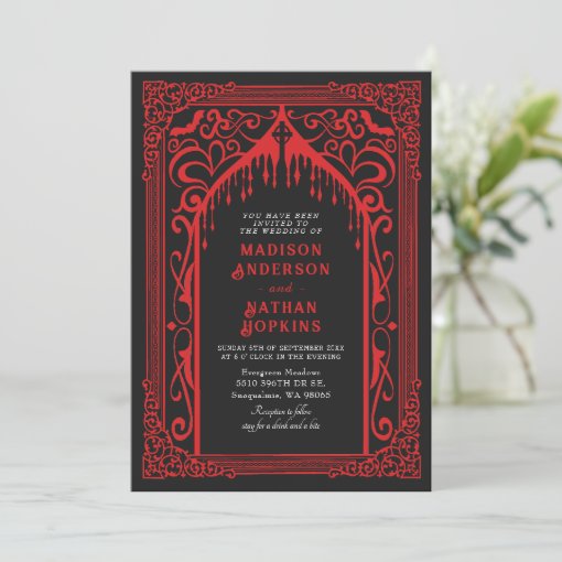 Gothic Vampire Cathedral Wedding Invitation | Zazzle