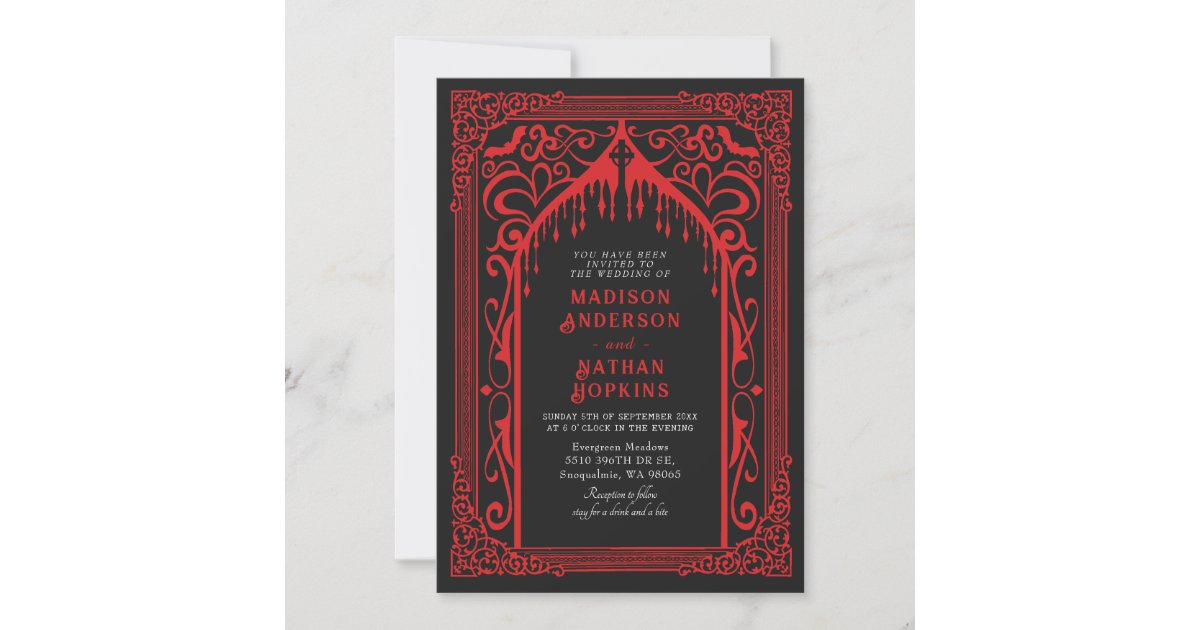 Gothic Vampire Cathedral Wedding Invitation | Zazzle