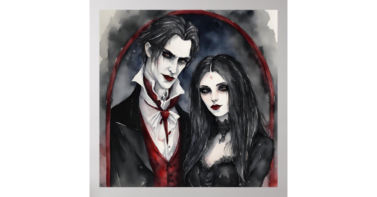 Gothic Vampire Couple Poster | Zazzle