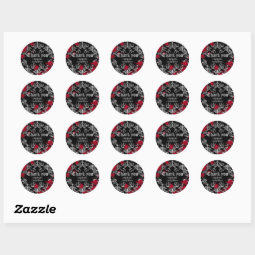 Gothic vampire Halloween wedding thank you Classic Round Sticker | Zazzle