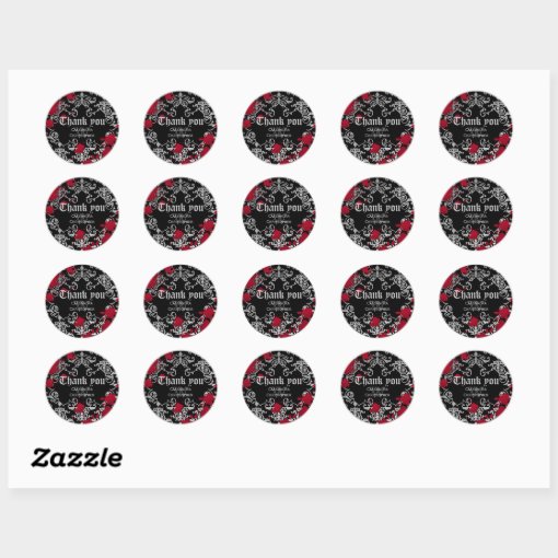 Gothic vampire Halloween wedding thank you Classic Round Sticker | Zazzle