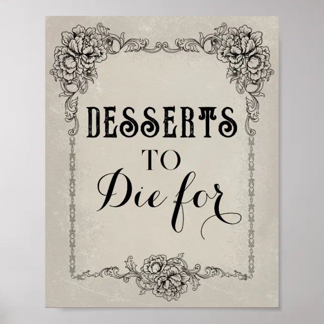 Gothic Victorian Editable Party Event Sign | Zazzle
