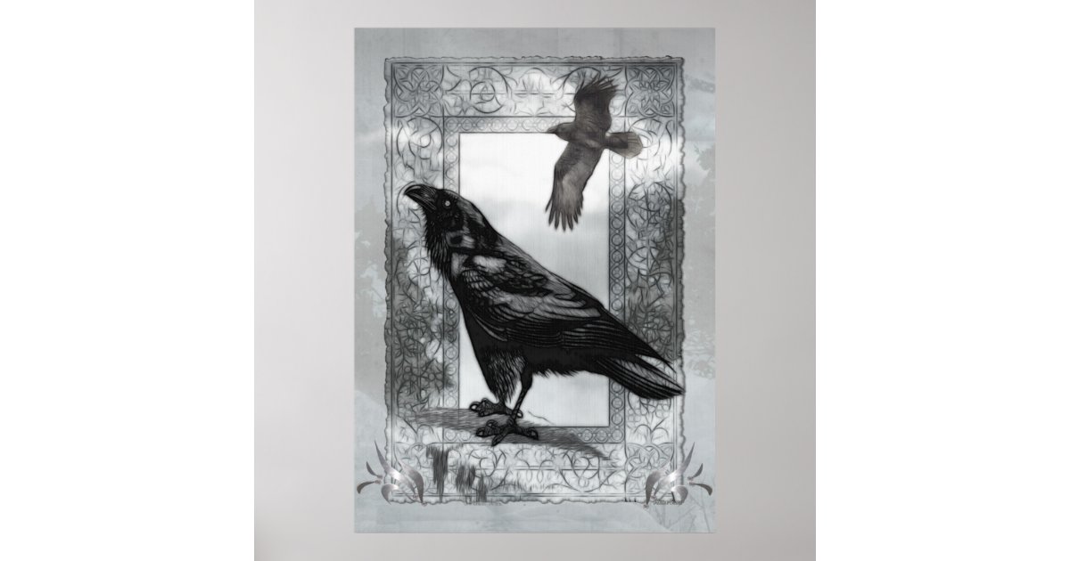 Gothic Victorian Raven Fantasy Art Poster | Zazzle