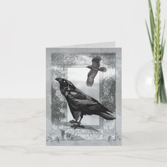 Gothic Victorian Raven Fantasy BLANK Stationary Note Card | Zazzle