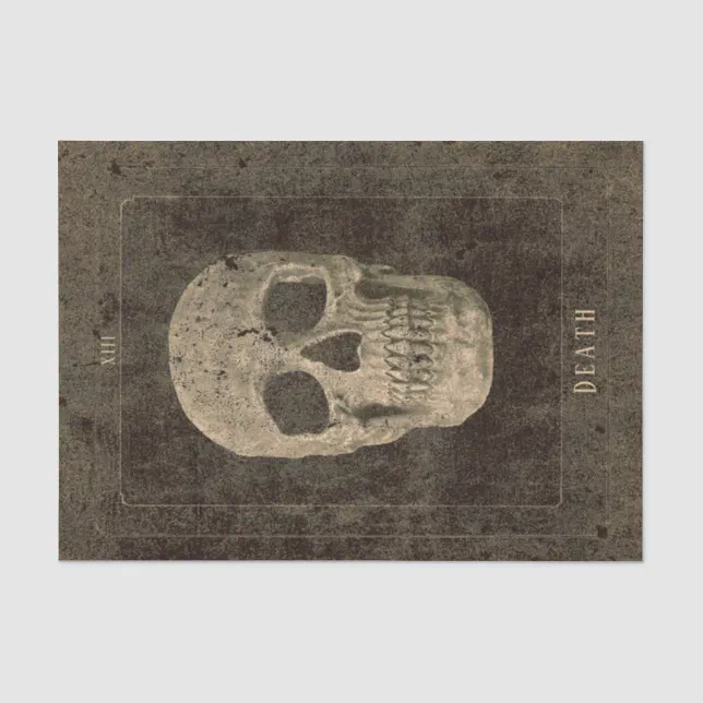 Gothic Vintage Antique Sepia Texture Skull Tarot Tissue Paper | Zazzle