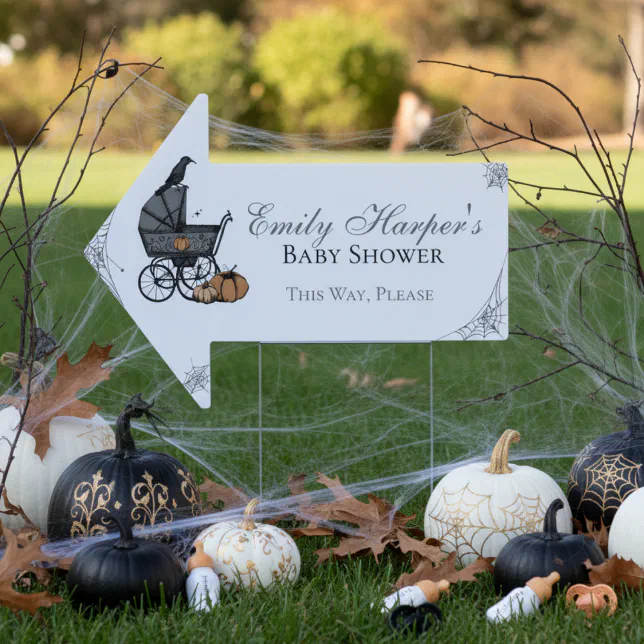 Gothic Vintage Carriage Baby Shower Directional Sign | Zazzle