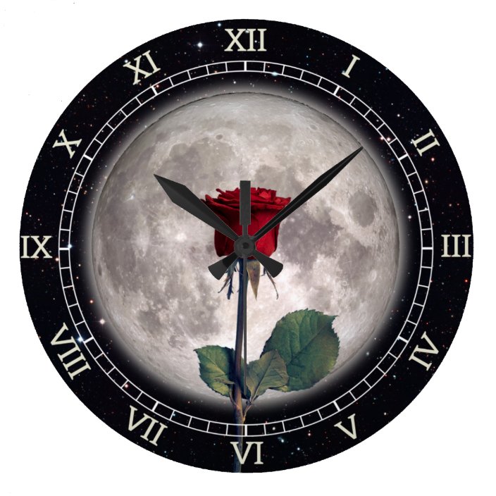 Gothic, Vintage, Victorian, Red Rose, Fantasy Large Clock | Zazzle.com