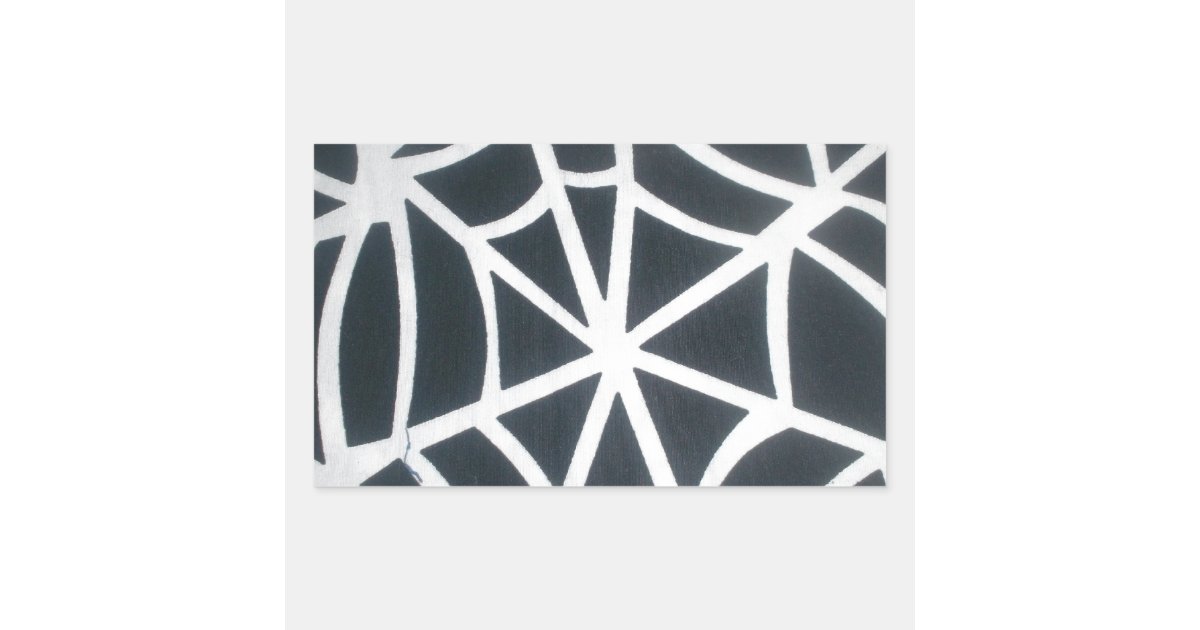Gothic Web Velocity Bold Black White Spider Web De Rectangular Sticker ...