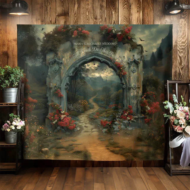 Gothic Wedding Arch Dracula Castle Photo Backdrop | Zazzle