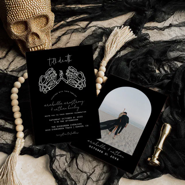 Gothic Wedding Invite, Moody Till Death Wedding Invitation | Zazzle