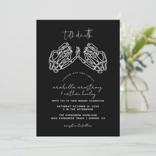 Gothic Wedding Invite, Moody Till Death Wedding Invitation | Zazzle