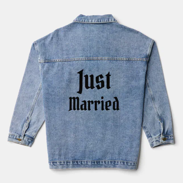 Gothic Wedding Just Married Bride Groom Jean Denim Jacket | Zazzle