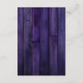 Gothic Wedding Rustic Purple Wood Planks Details Enclosure Card | Zazzle