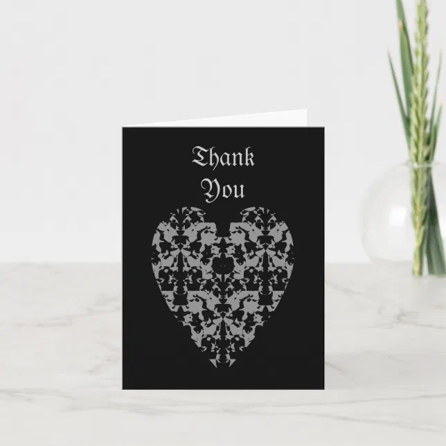 Gothic wedding thank you card to personalize | Zazzle