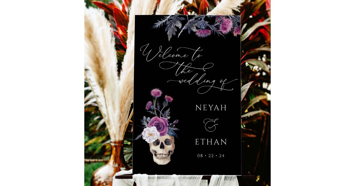 Gothic Welcome Sign Dark Wedding Halloween N100 | Zazzle