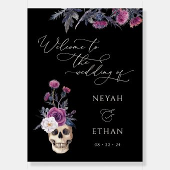 Gothic Welcome Sign Dark Wedding Halloween N100 | Zazzle