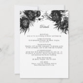 Gothic White Monogram Moon Crest Wedding Details Invitation | Zazzle