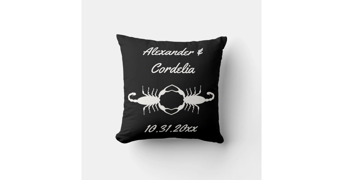 Gothic White Wedding Scorpions Custom Throw Pillow | Zazzle