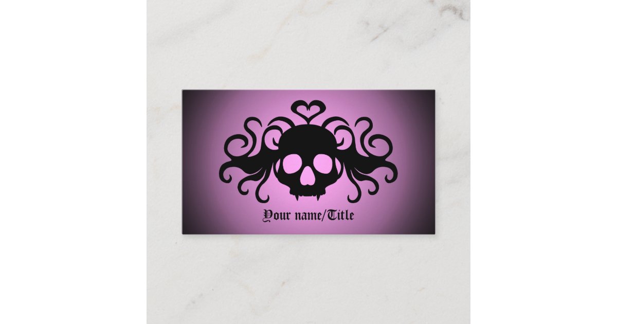 Gothic winged skull spooky chic business card | Zazzle