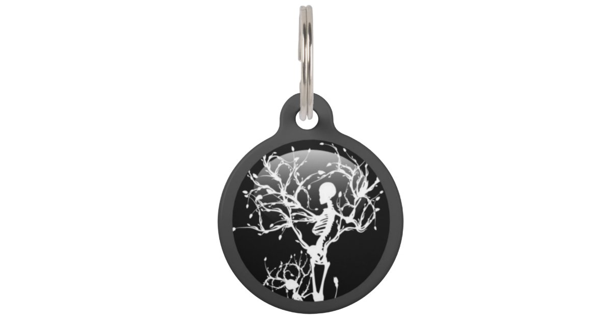 Gothic Winter Skeleton Pet ID Tag | Zazzle