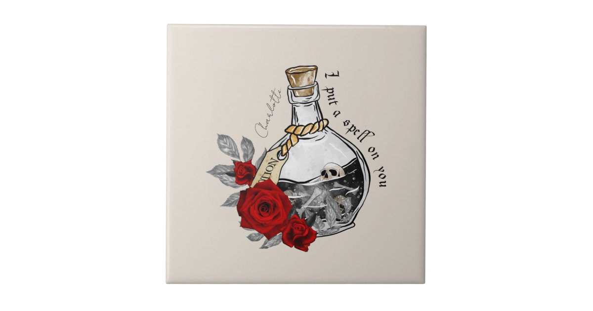 Gothic Witch Love Potion Ceramic Tile | Zazzle