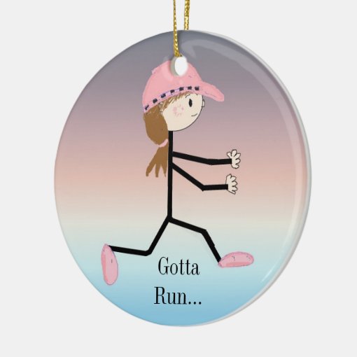 Gotta Run Female Running Figure Ceramic Ornament | Zazzle
