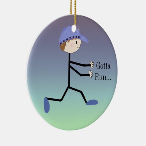 Gotta Run Male Running Figure Ceramic Ornament | Zazzle