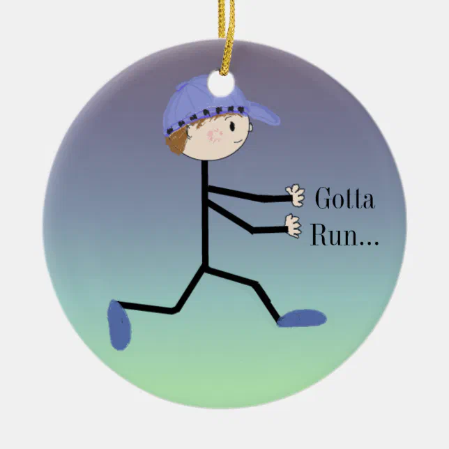 Gotta Run Male Running Figure Ceramic Ornament | Zazzle
